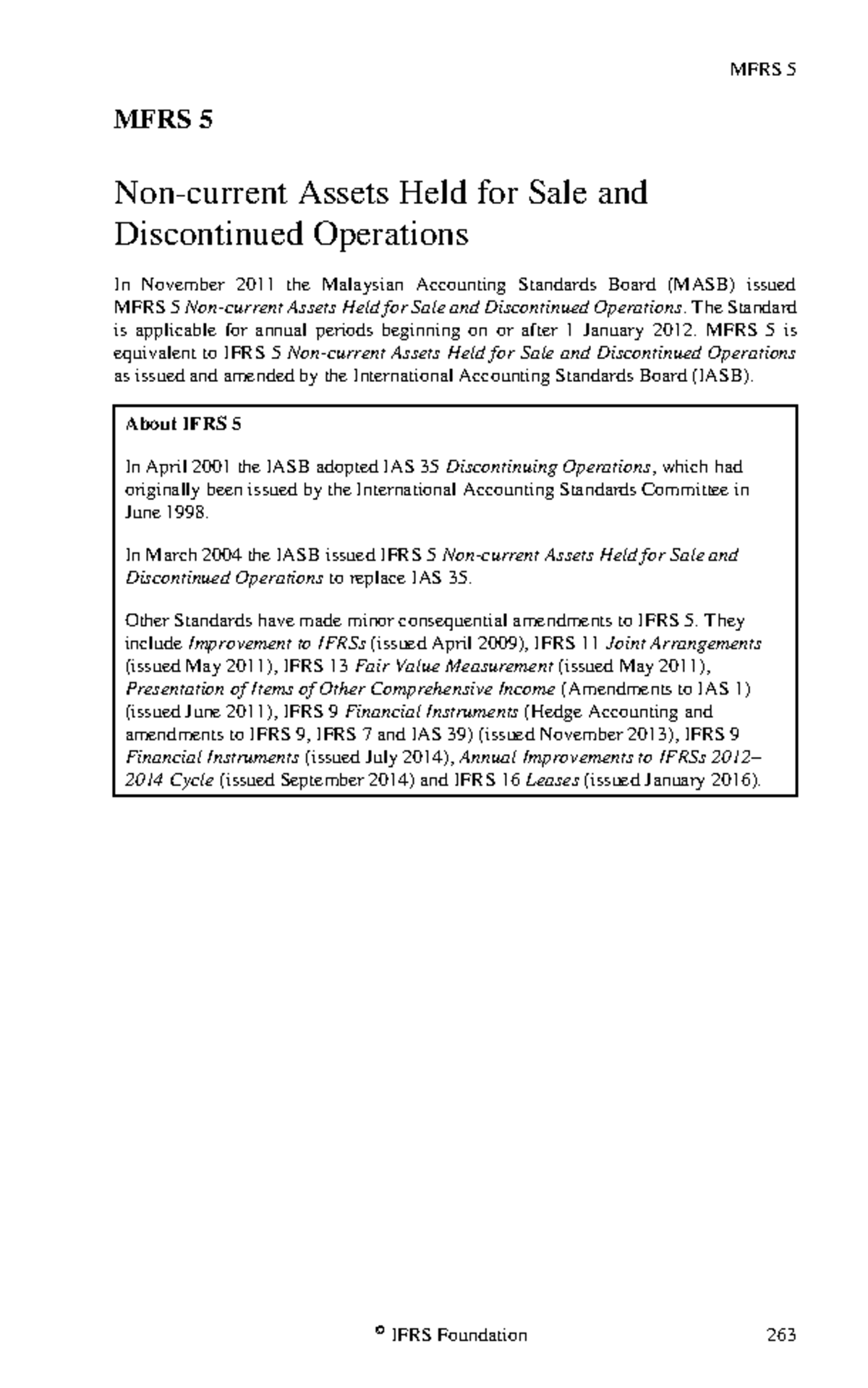 2018 MFRS 5 - MFRS notes - MFRS 5 Non-current Assets Held for Sale and ...