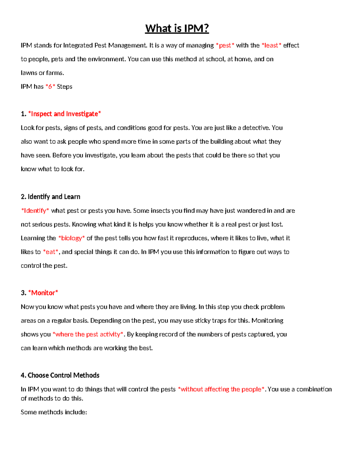 U6 HI L5 What is IPM student notes - What is IPM? IPM stands for ...