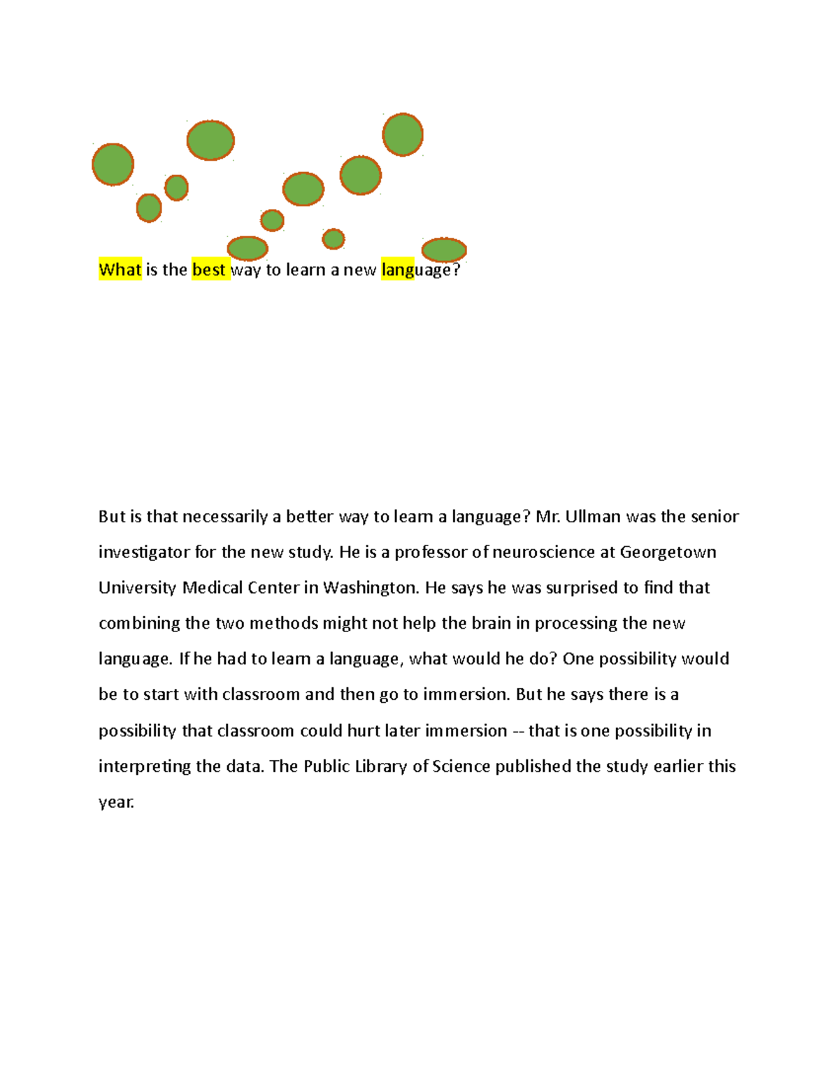 P1- what is the best way - hello - What is the best way to learn a new ...