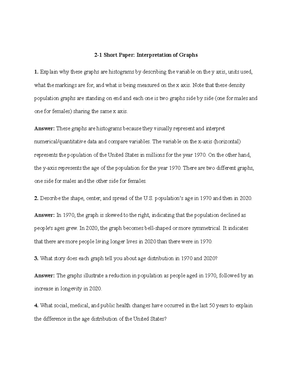 Module 2 Short Paper Interpretation of Graphs - 2-1 Short Paper ...