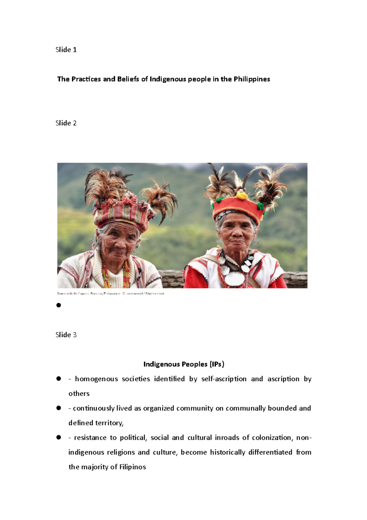 History 6 - The Practices and Beliefs of Indigenous people in the ...