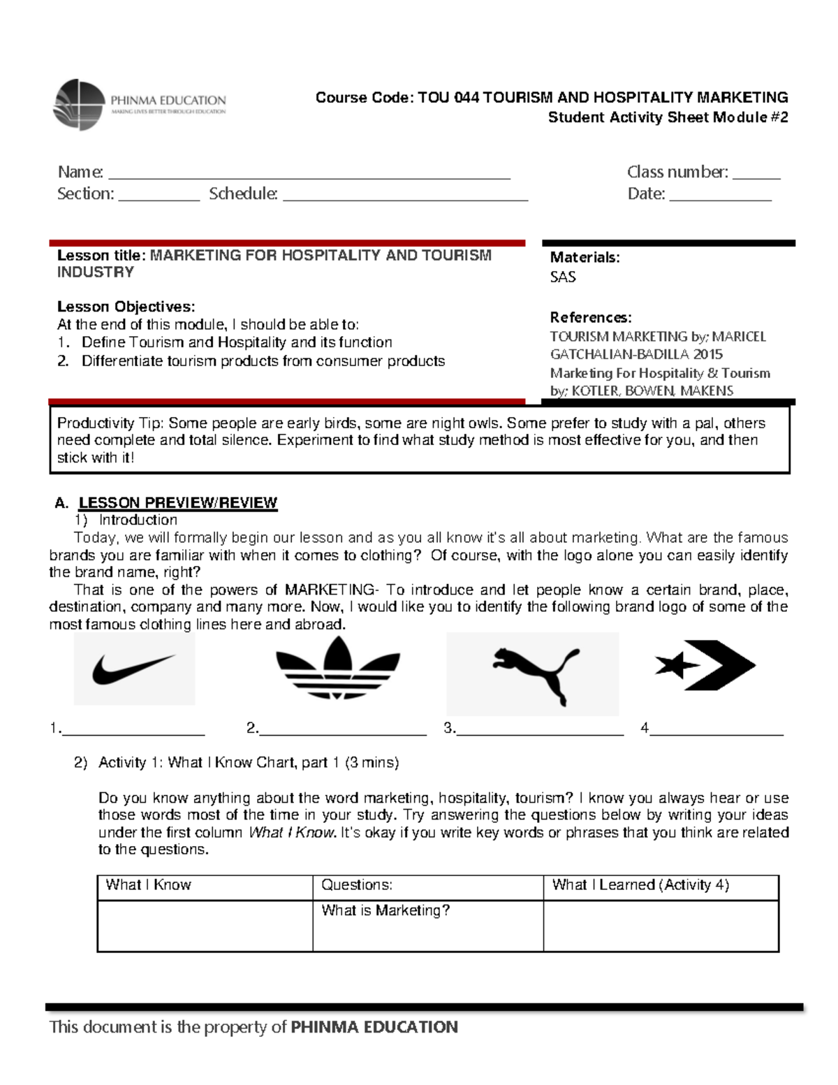 SAS#2-TOU044 - notes - Student Activity Sheet Module # Name: - Studocu