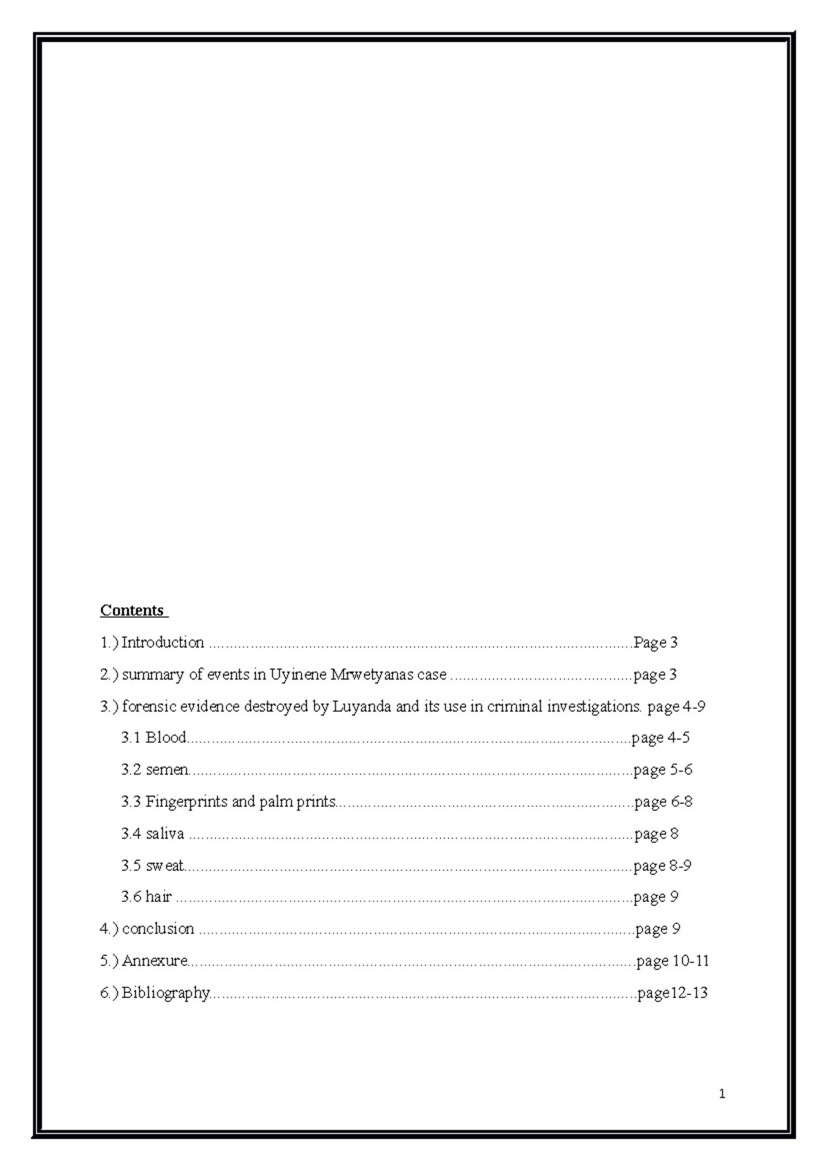 Forensic assign - Contents 1.) Introduction - Studocu