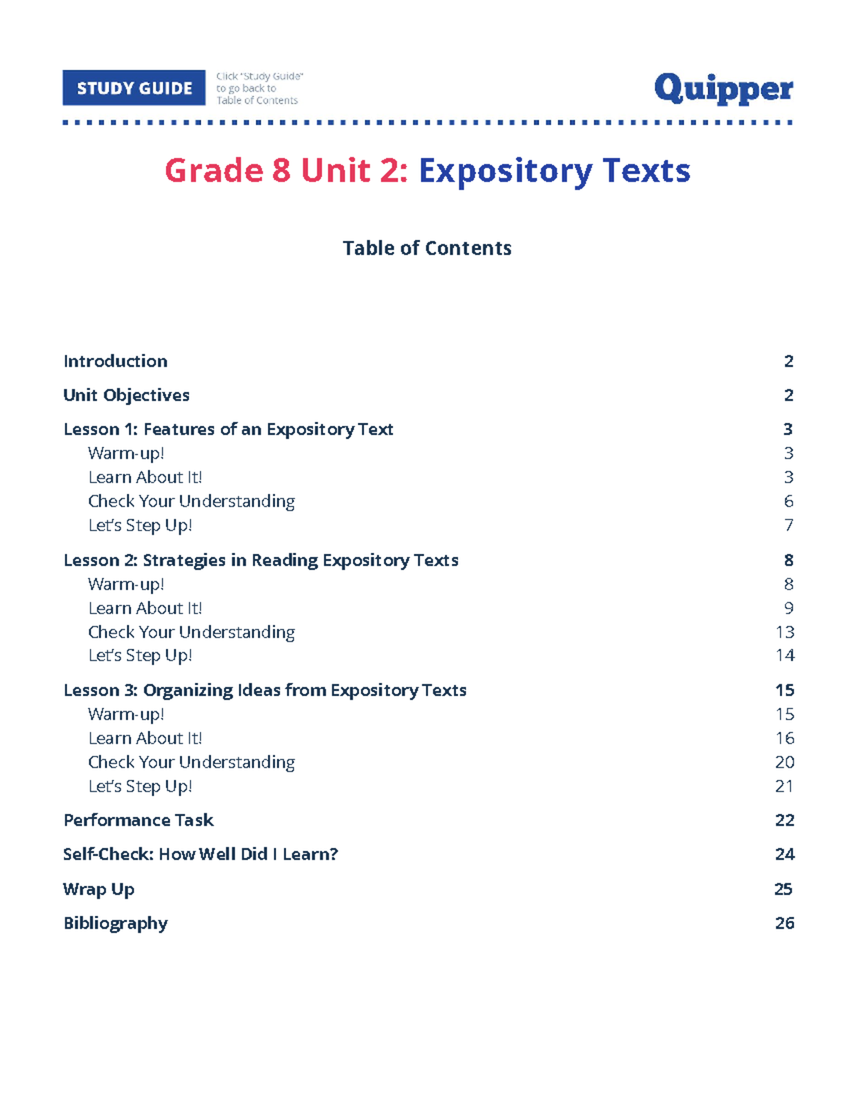 Grade 8 Unit 2 Expository Texts - Grade 8 Unit 2: Expository Texts ...