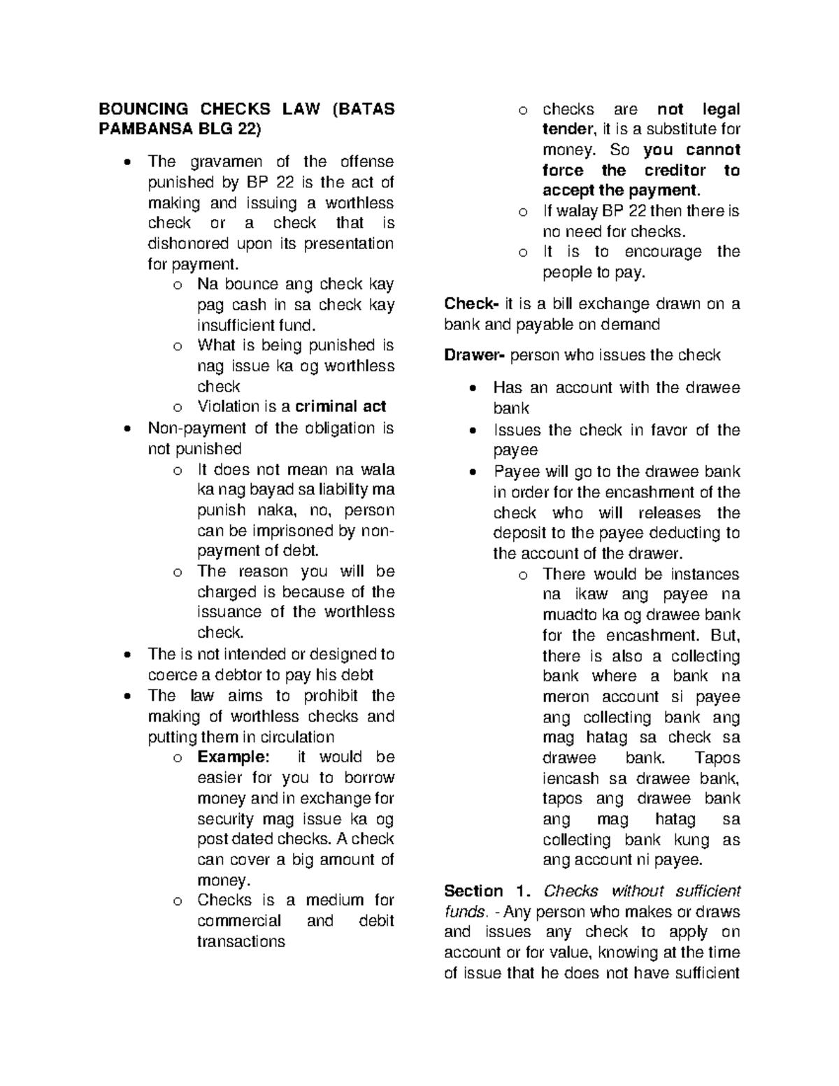 Bouncing Checks LAW ROR ROR ROR - BOUNCING CHECKS LAW (BATAS PAMBANSA ...