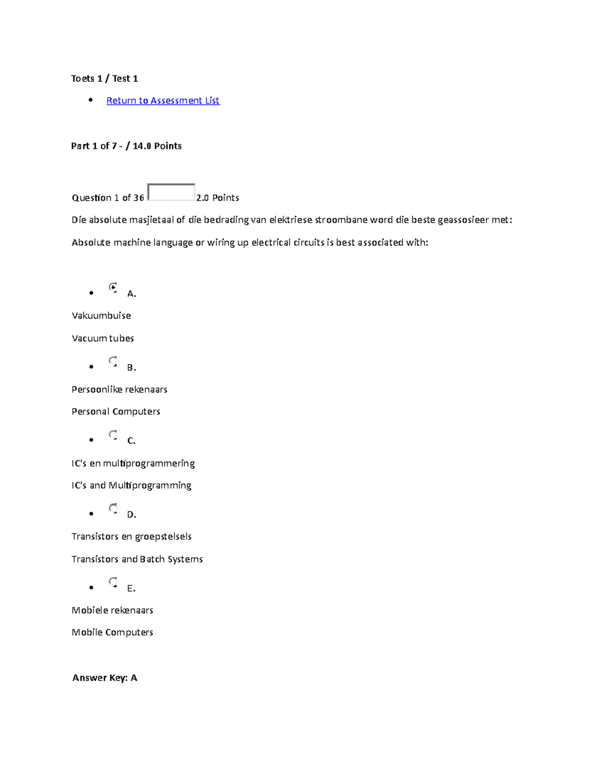 Test 1 Cmpg 323 Test Answers To Cmpg323 Os Test1 2021 With Answer Keys After Each Question
