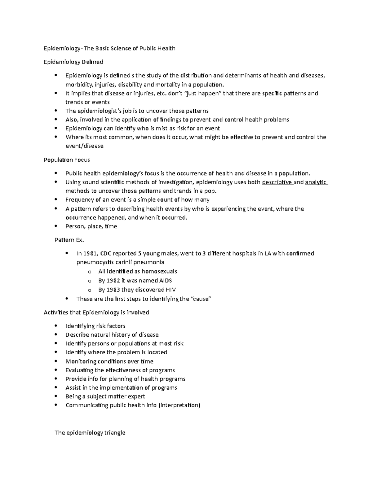 Intro to pub health lecture 7 2-6-13 - Epidemiology- The Basic Science ...