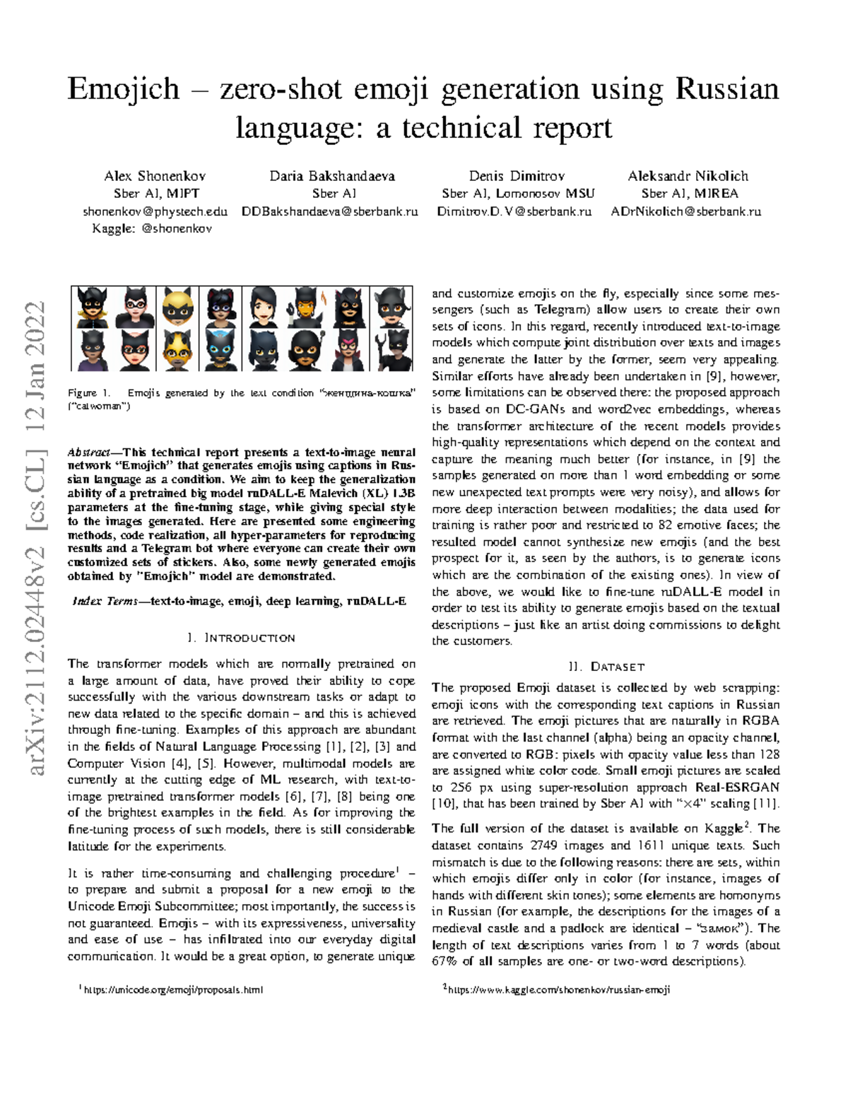2112 - Study notes - Emojich – zero-shot emoji generation using Russian ...