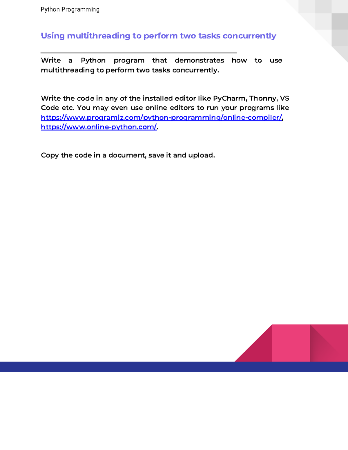 Py Multithreading Processfolio multi thread - Python Programming Using ... Py Multithreading Processfolio multi thread - Python Programming Using ...