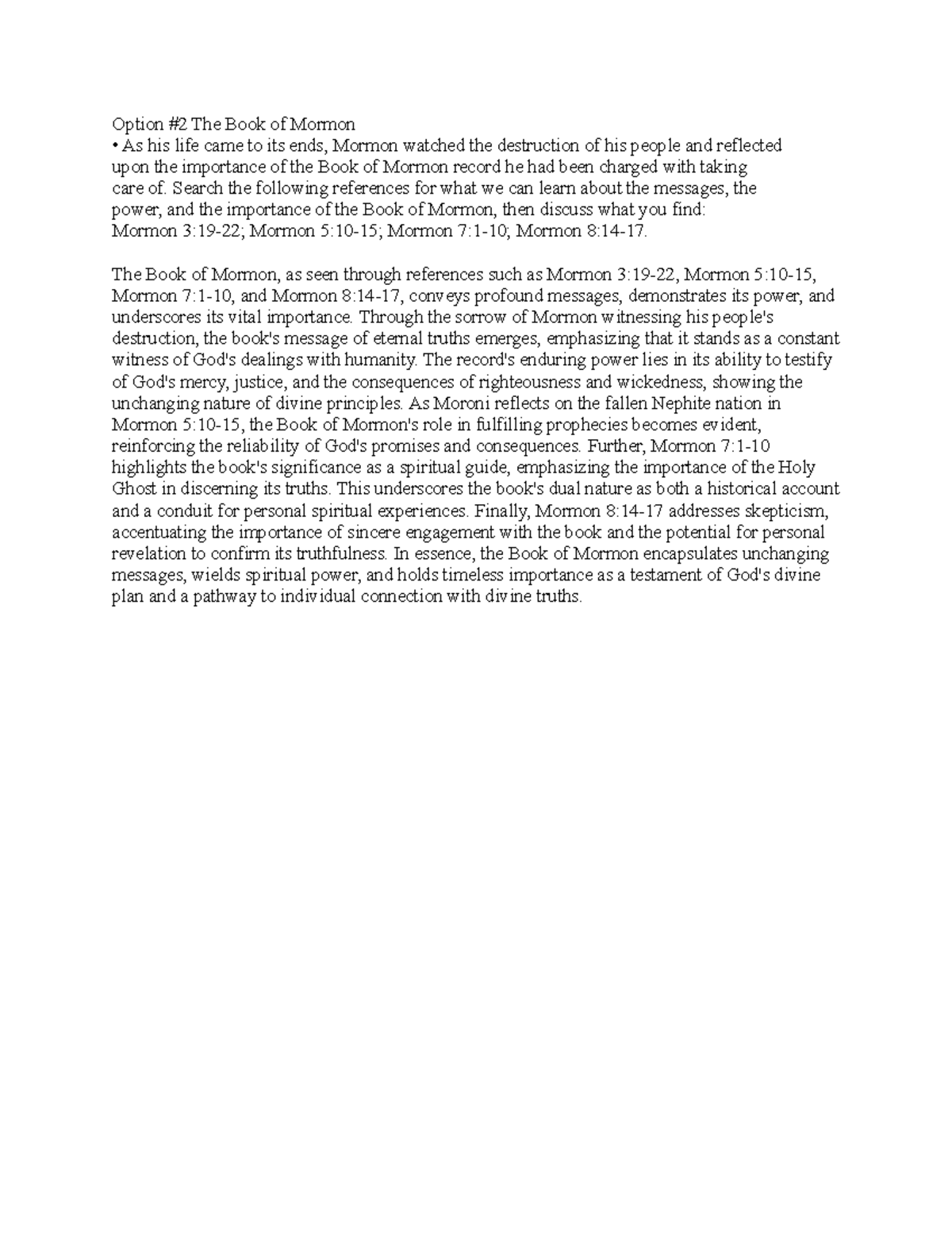 24 - Worksheet for cultural regions - Option #2 The Book of Mormon As ...