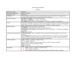 (Bentyl) Dicyclomine Med Sheet - Pharmacology Medsheet NUR Medication ...