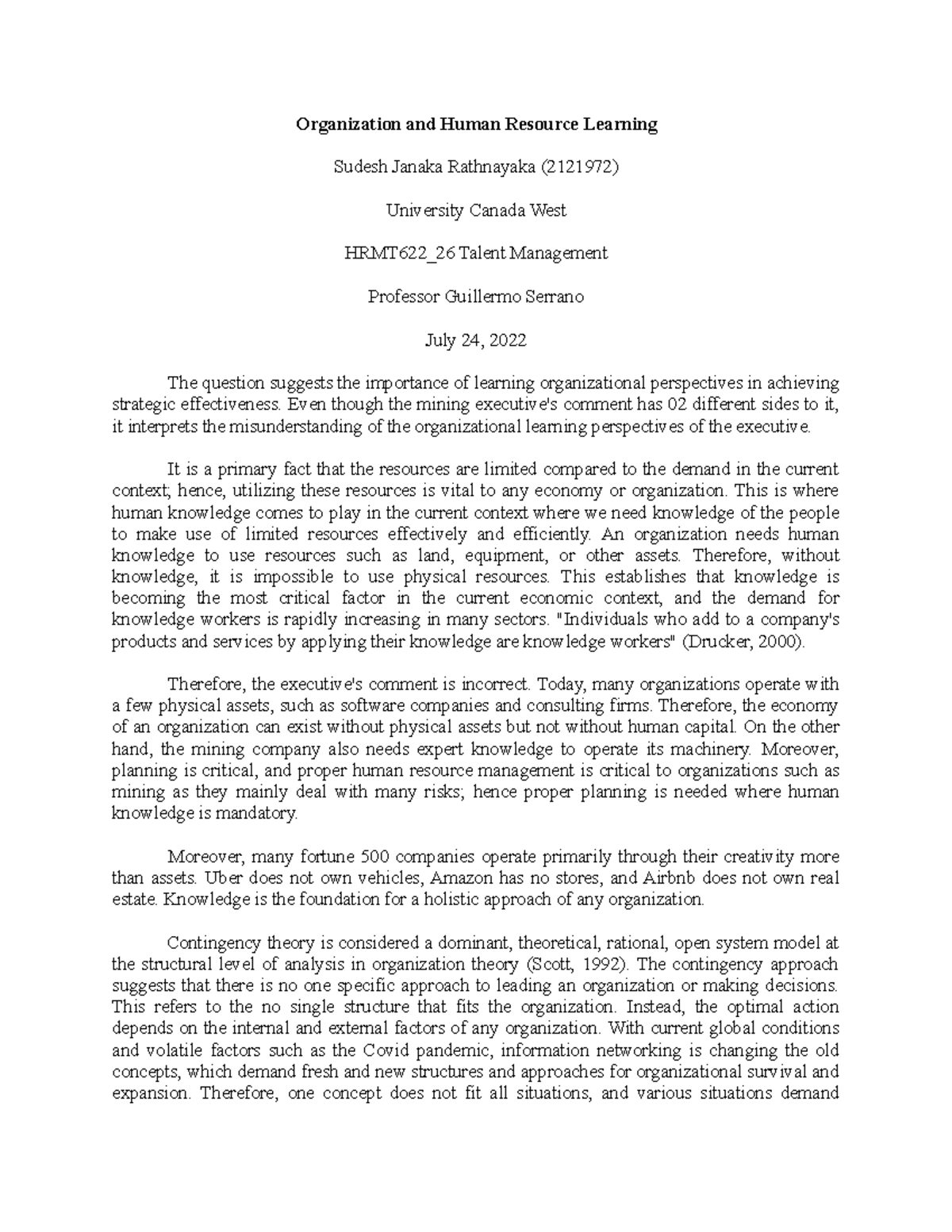 Human capital or Physical Capital - Organization and Human Resource ...