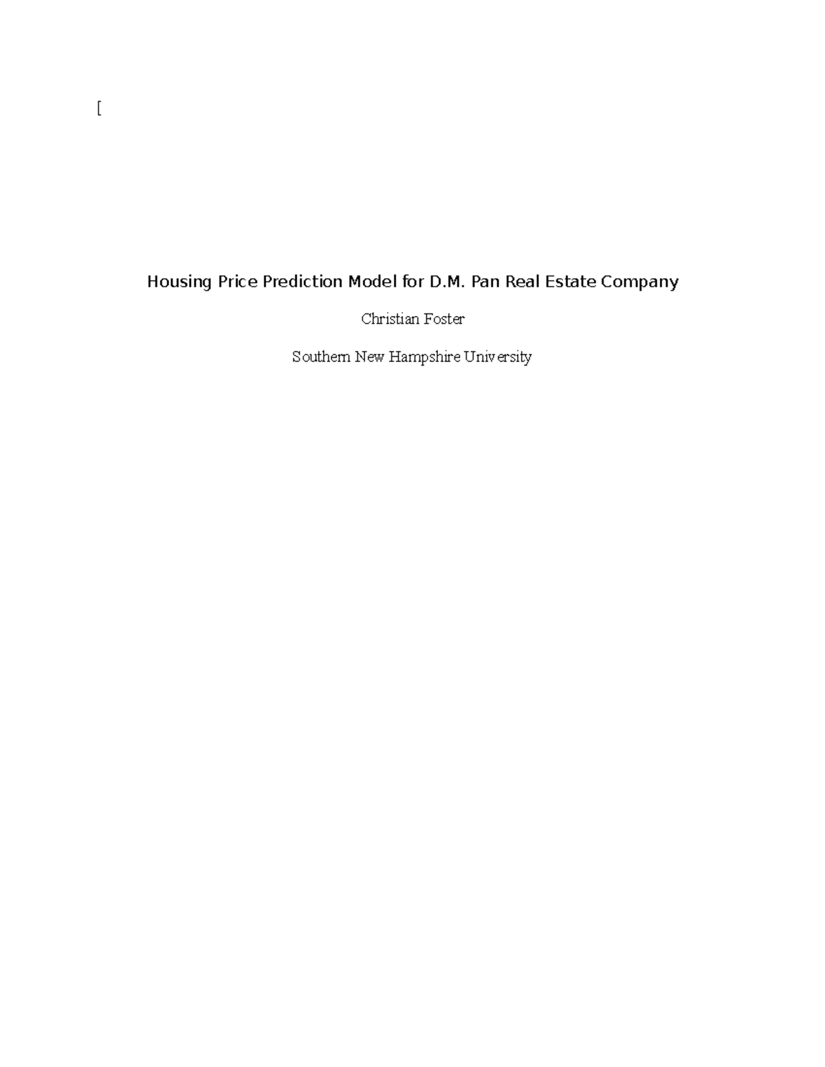 MAT 240 Module 3 assignment - [ Housing Price Prediction Model for D ...