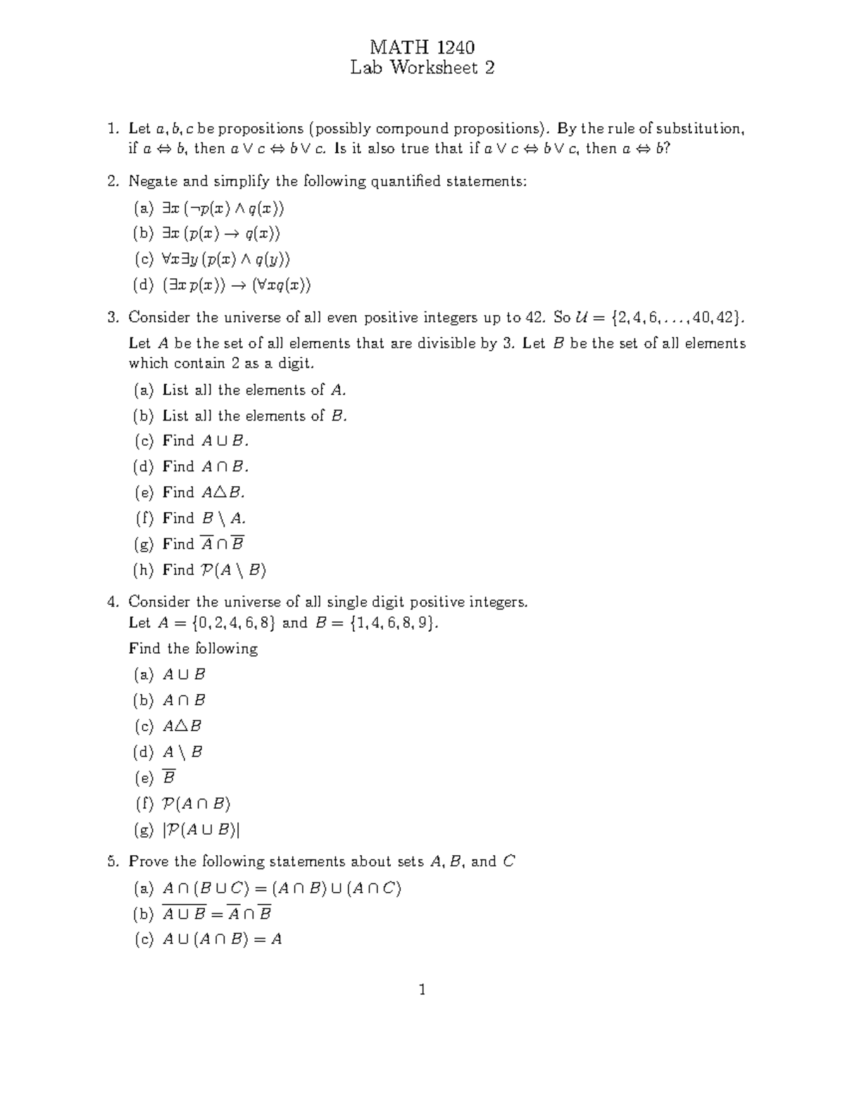 Worksheet 2Questions - MATH 1240 Lab Worksheet 2 Leta, b, cbe ...