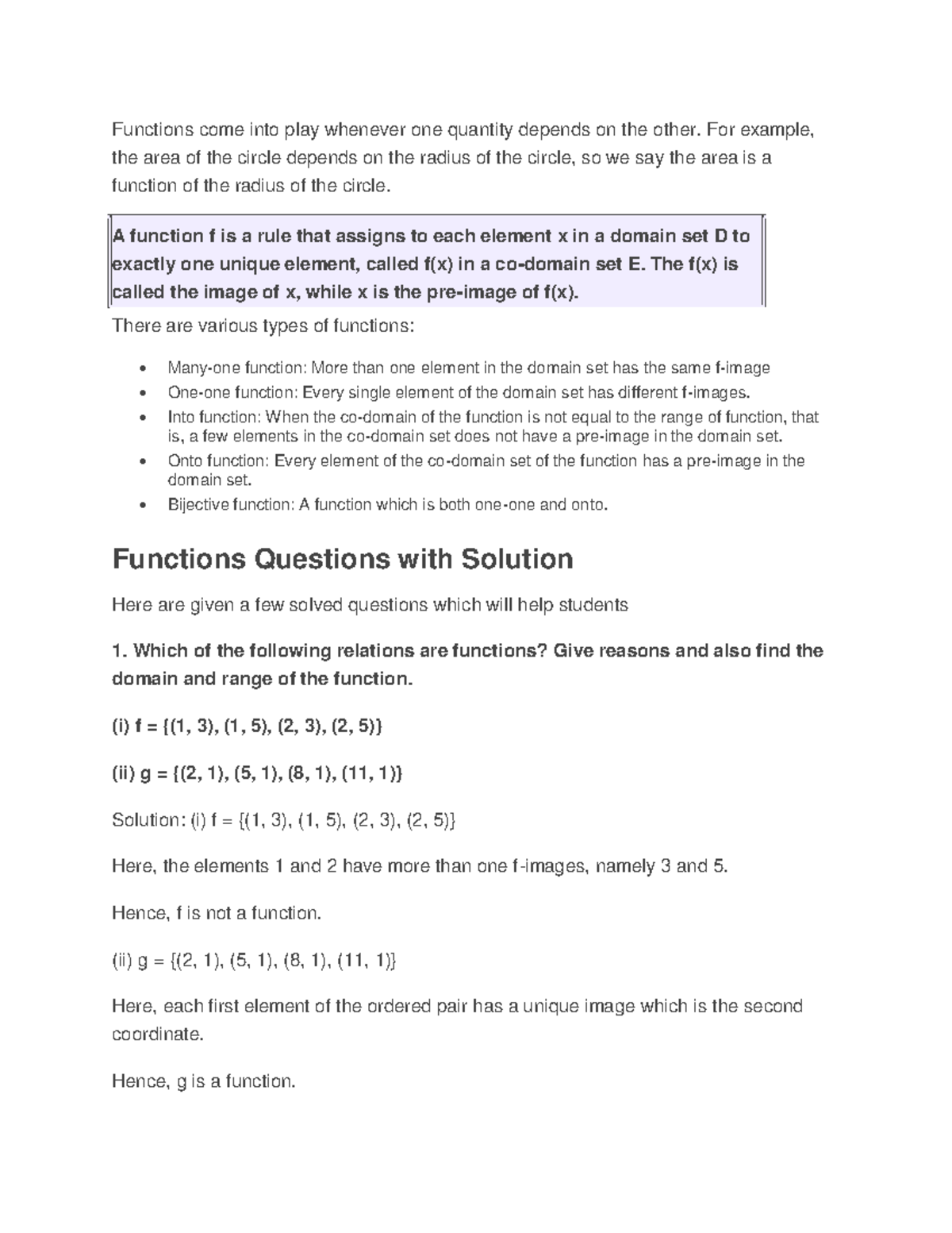 3. Introduction to Functions - Functions come into play whenever one ...