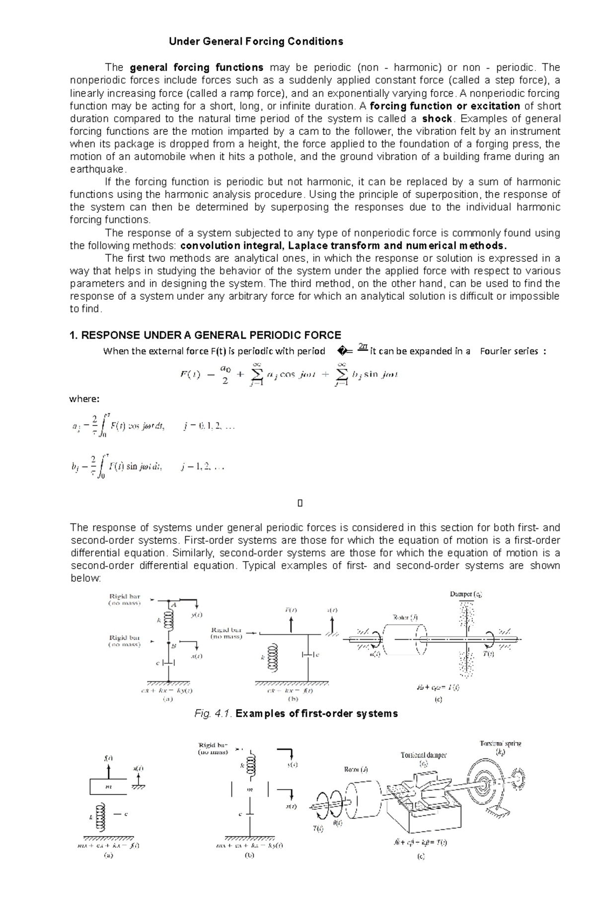Vibration Under General Forcing Conditions - Under General Forcing ...