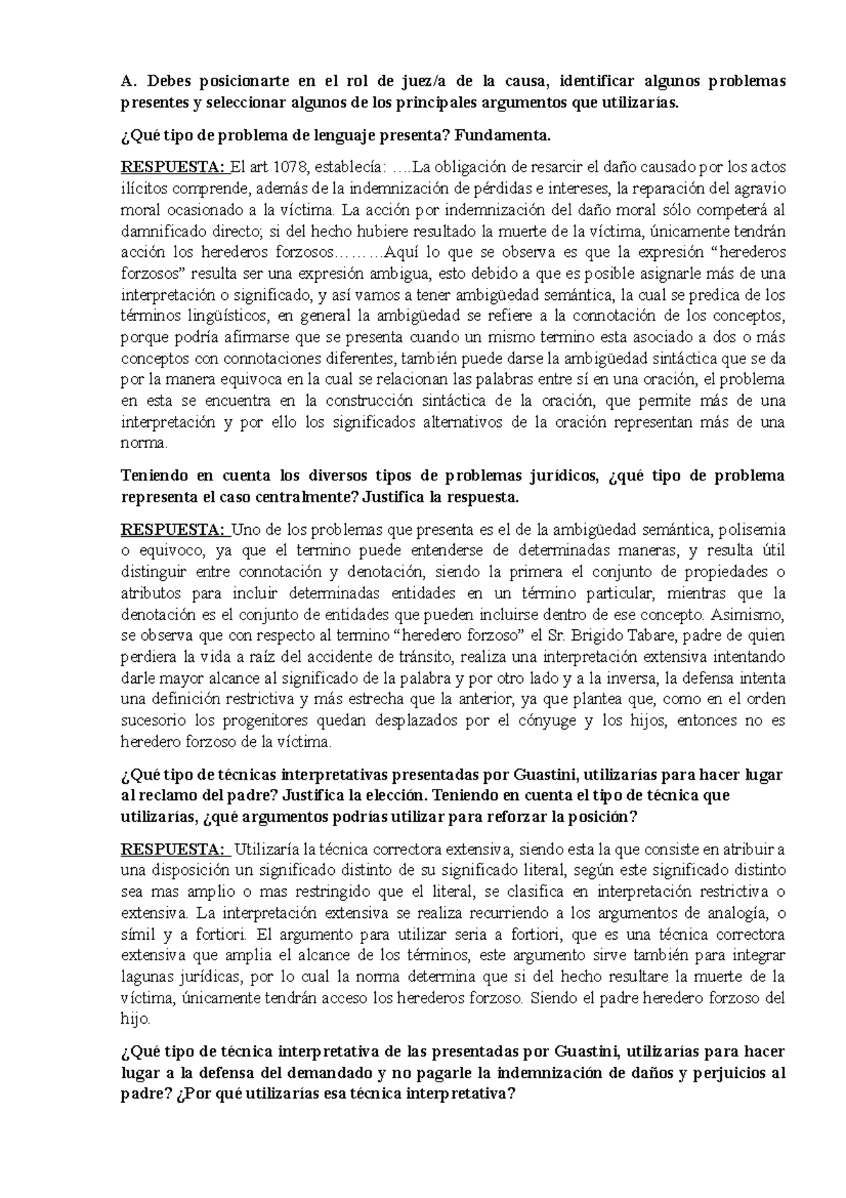 TP3 Teoria Argument. Jur. otro - A. Debes posicionarte en el rol de ...