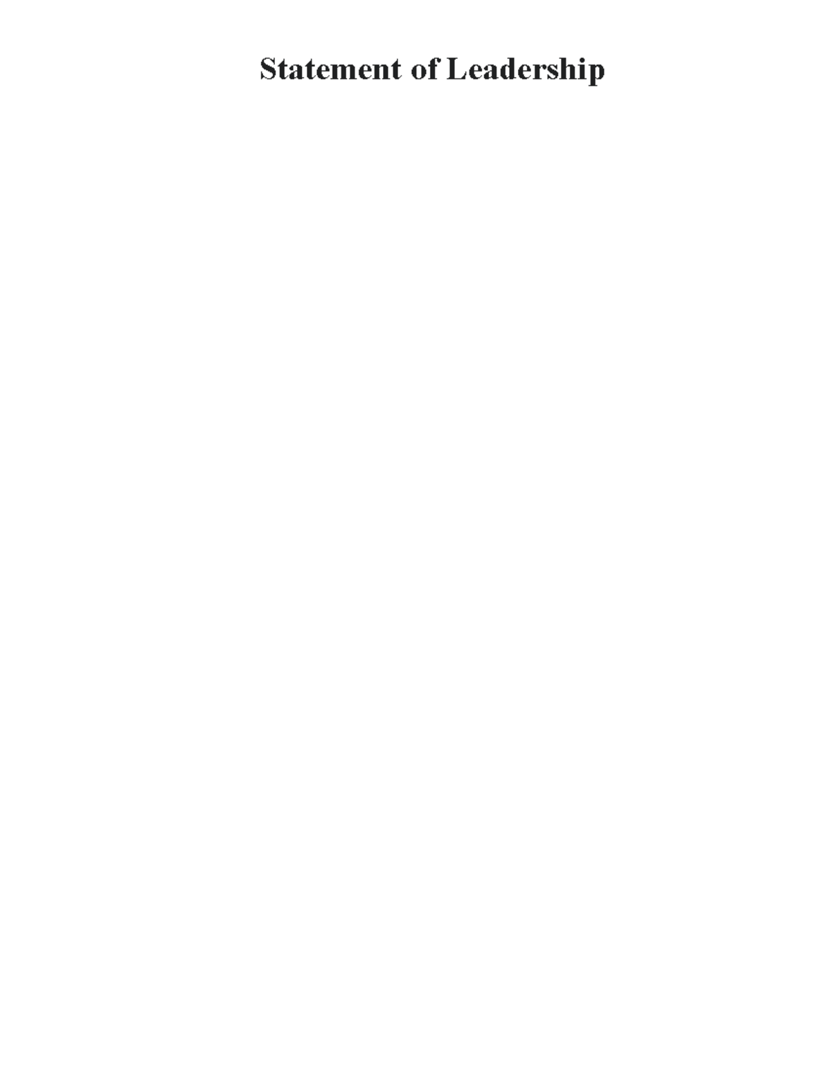 8-2 Project Two Statement of Leadership - BUS-210 - SNHU - Studocu