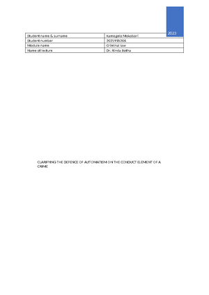 Example Previous TEST 1 MEMO - MEMORANDUM UNIVERSITY OF THE FREE STATE ...