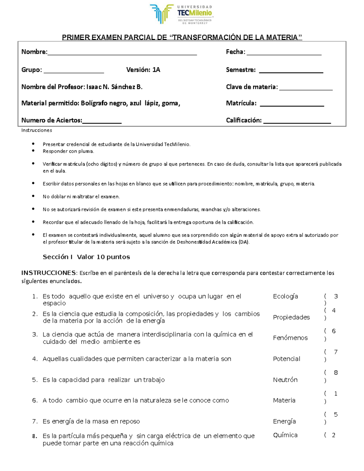TDM 1 examen - Nombre:__________________________________________ Fecha