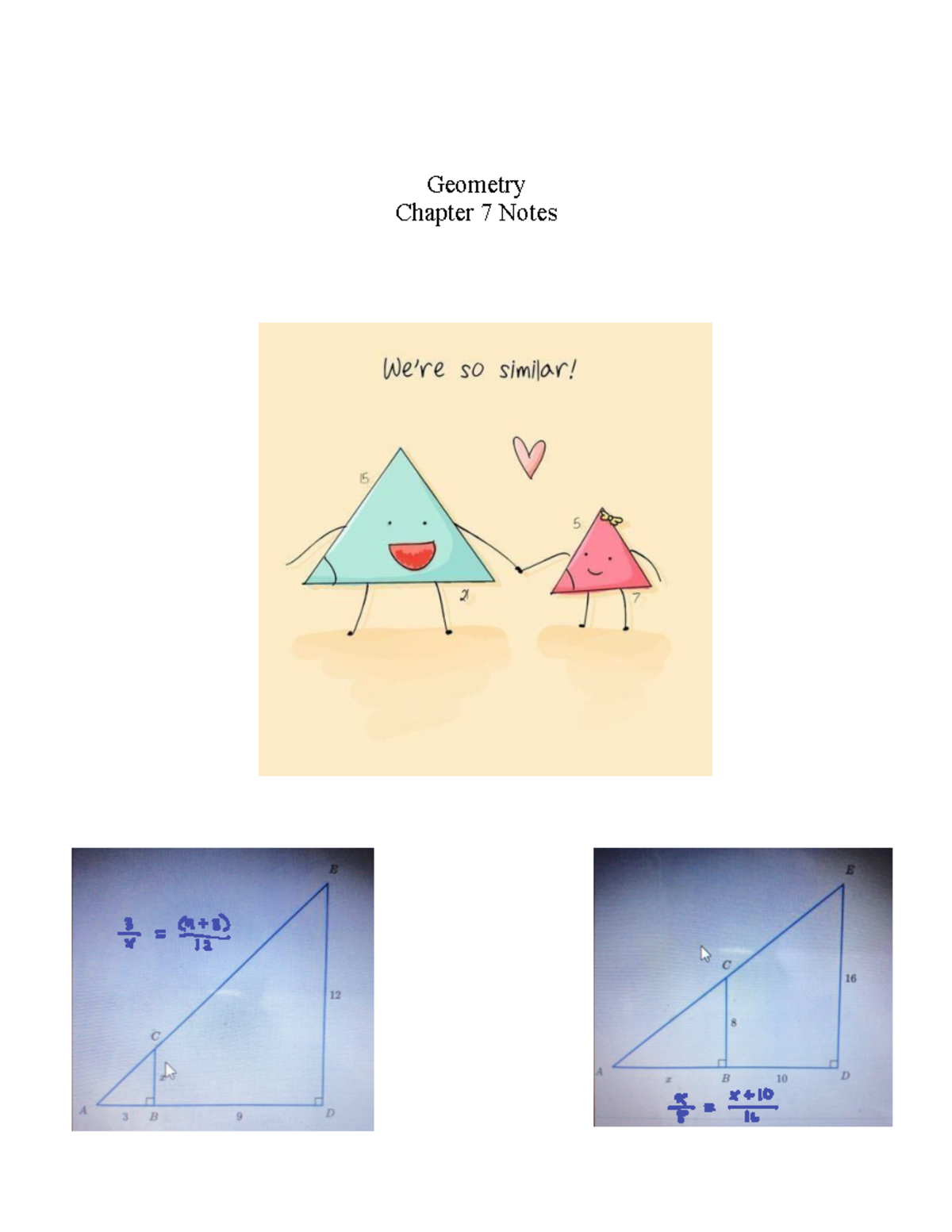 Unit 7 Notes - Circles and triangless - Geometry Chapter 7 Notes ca 12 ...