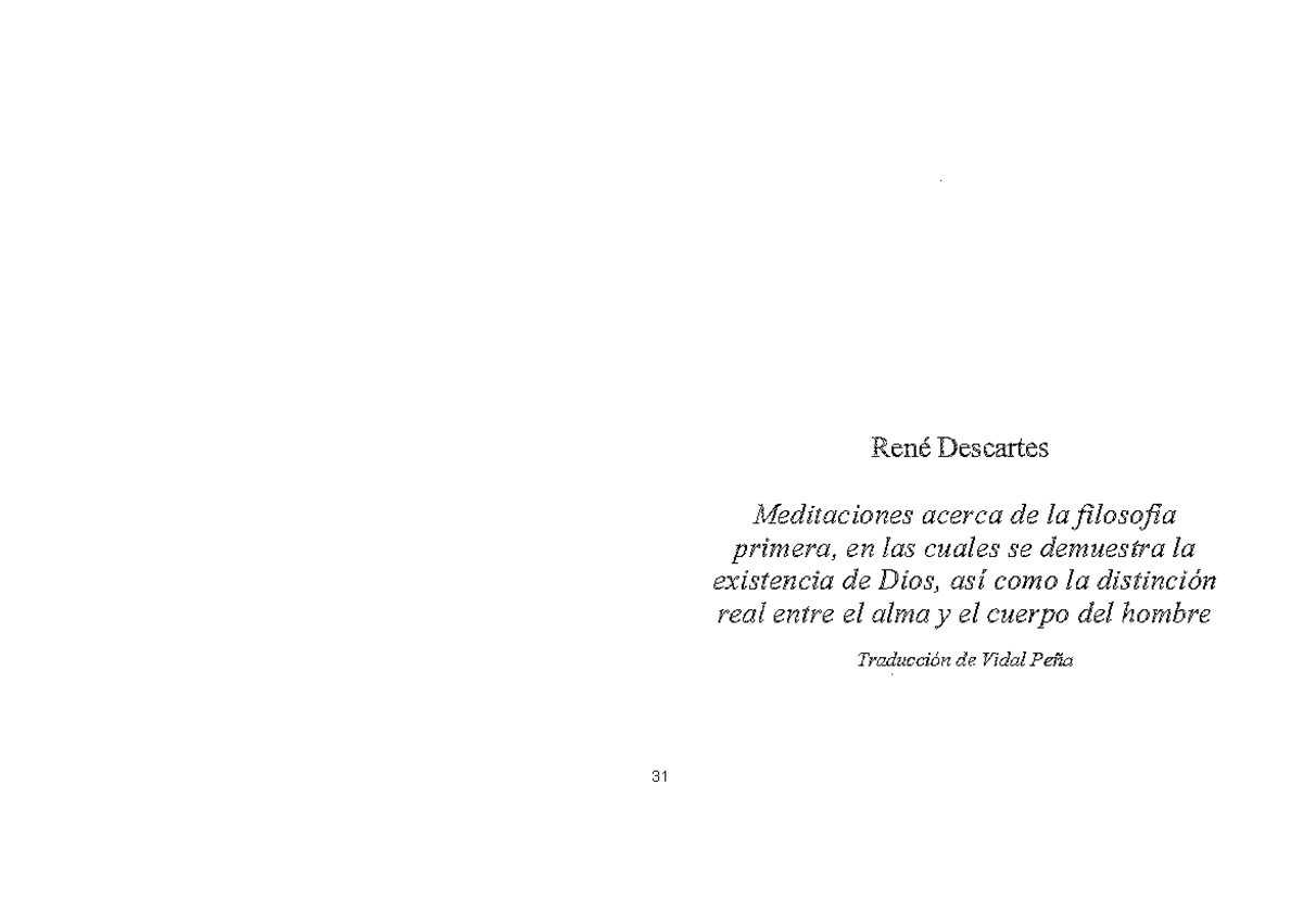 Descartes, René - Meditaciones Metafísicas (Selección) - René Desc爀픀es ...