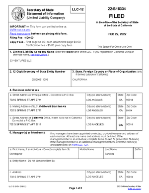 39798571-1 - notes - California Secretary of State Electronic Filing ...