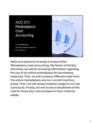 ACC 311 Project One Presentation PowerPoint - LORENZO’S POSTER SHOP OVERVIEW Barely broken even ...