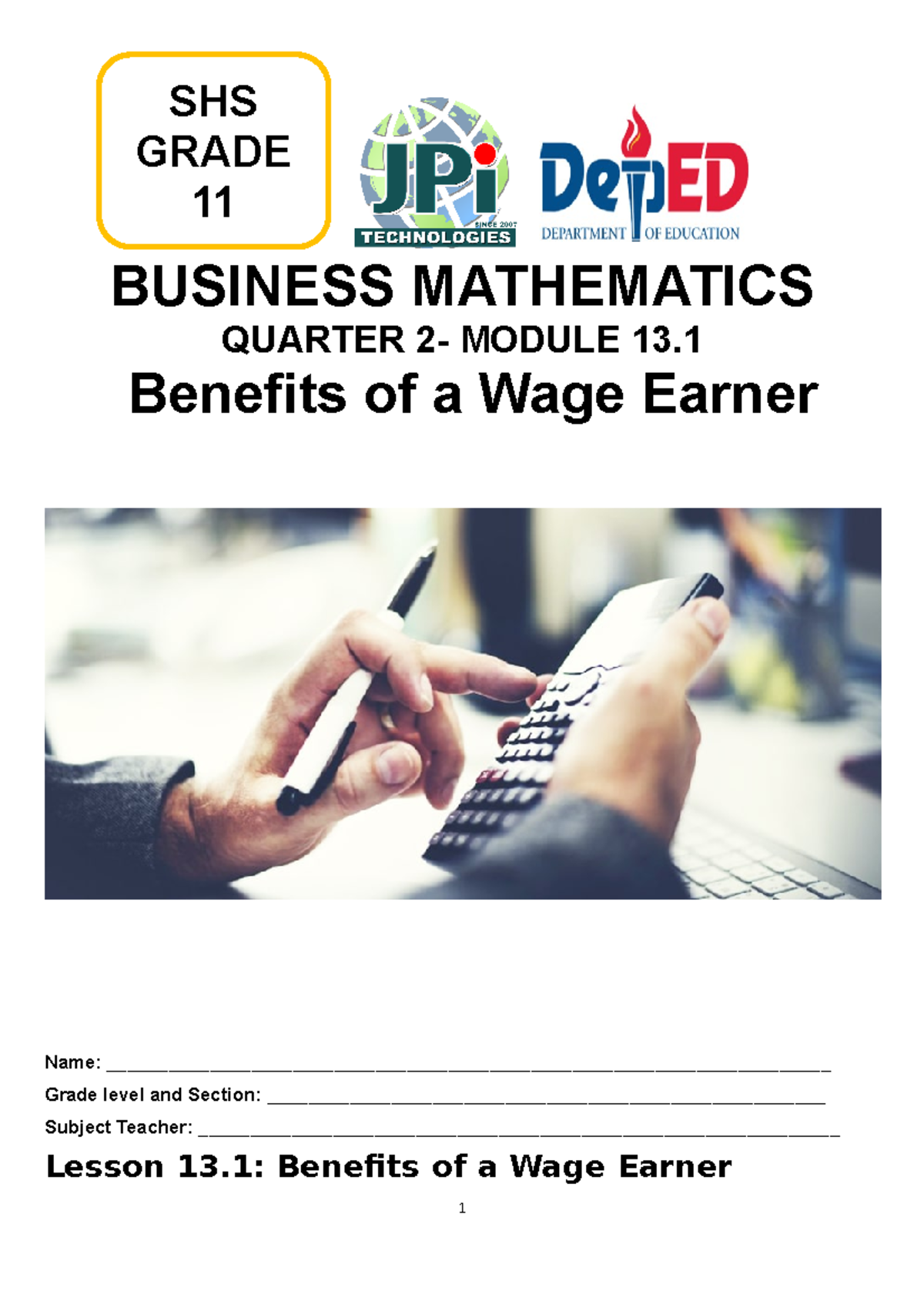 Q2 Lesson 13 Business Math - BUSINESS MATHEMATICS QUARTER 2- MODULE 13 ...