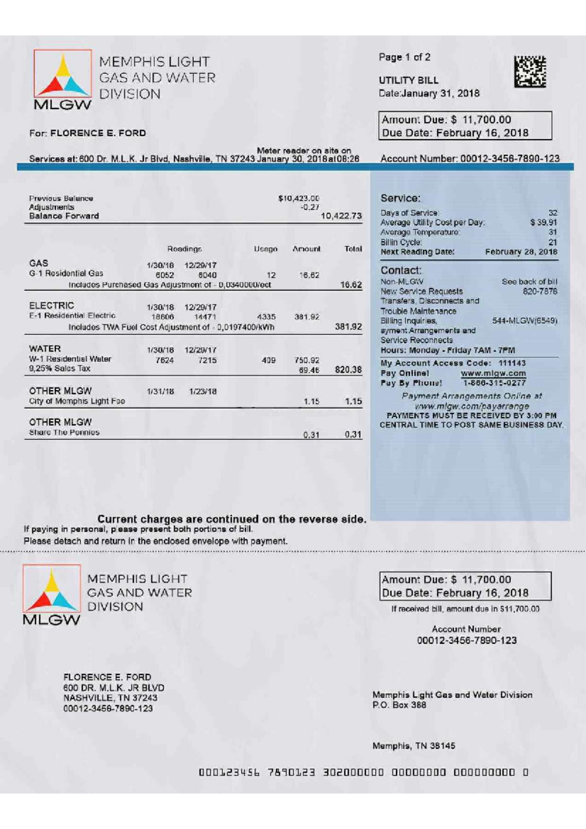 Tennessee Utility - Graduated - MEMPHIS LIGHT Page 1 of 2 GAS AND WATER ...