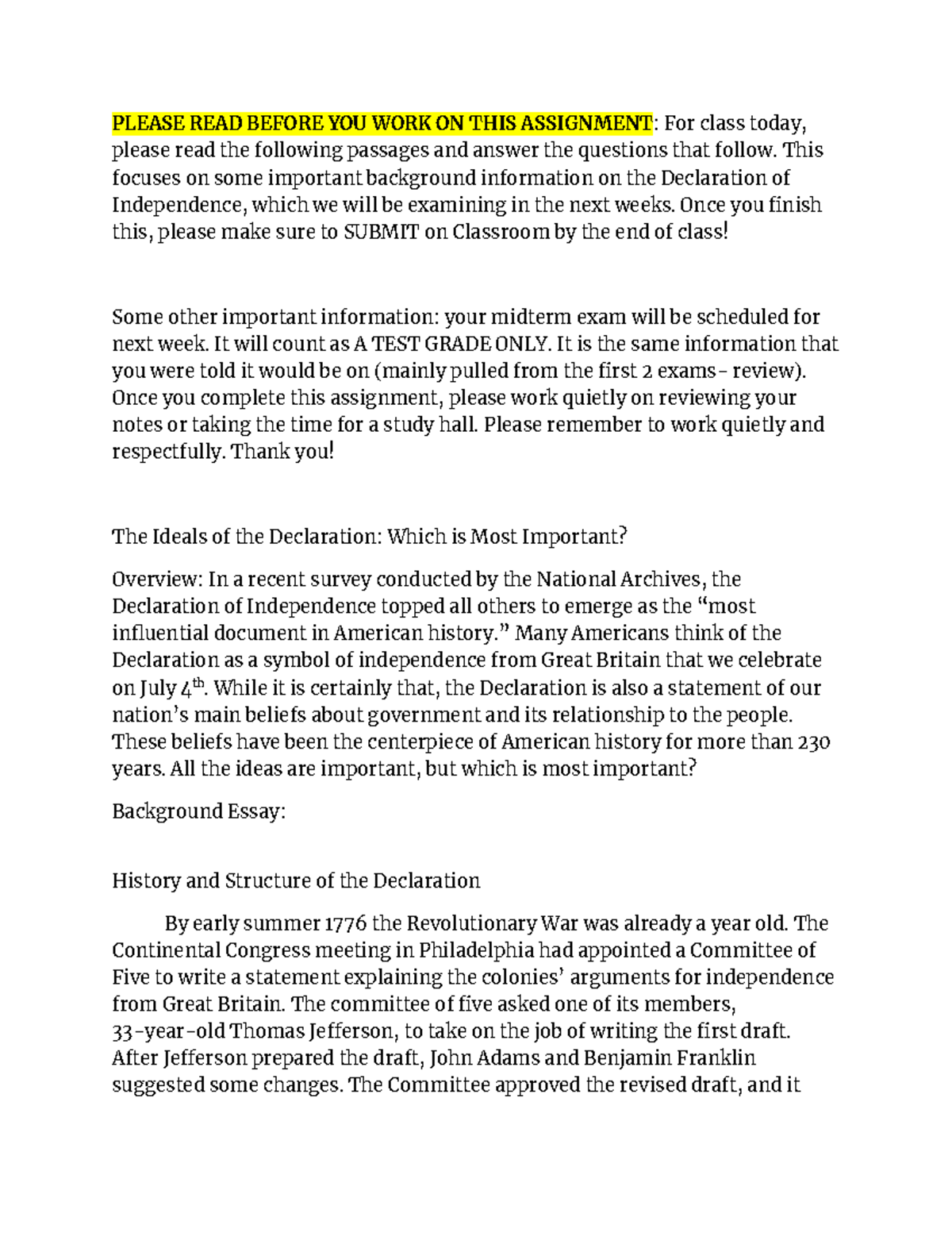 Grade 8th History 8th Lesson Classwork Cc