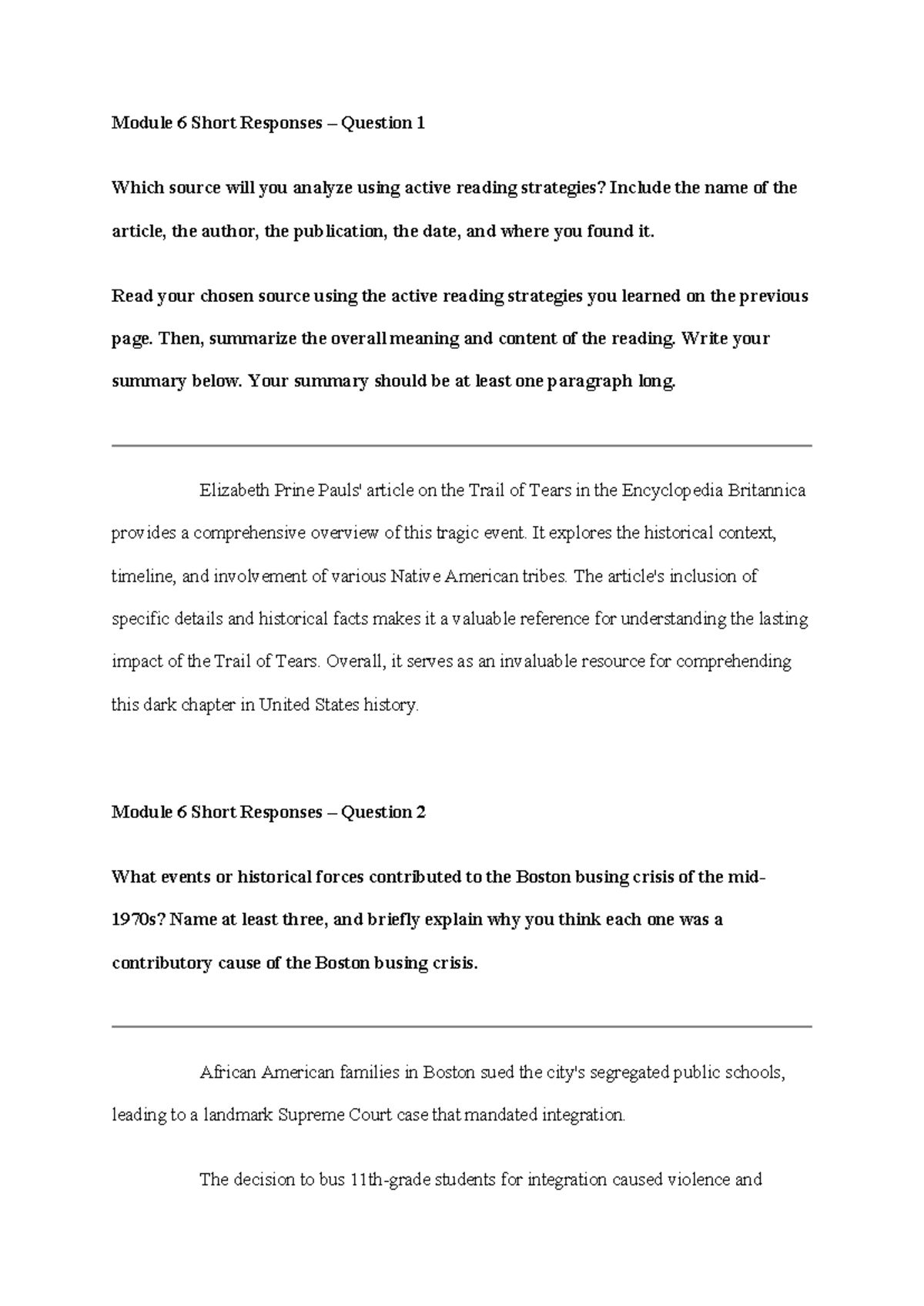 Module 6 Short Responses - Module 6 Short Responses – Question 1 Which ...