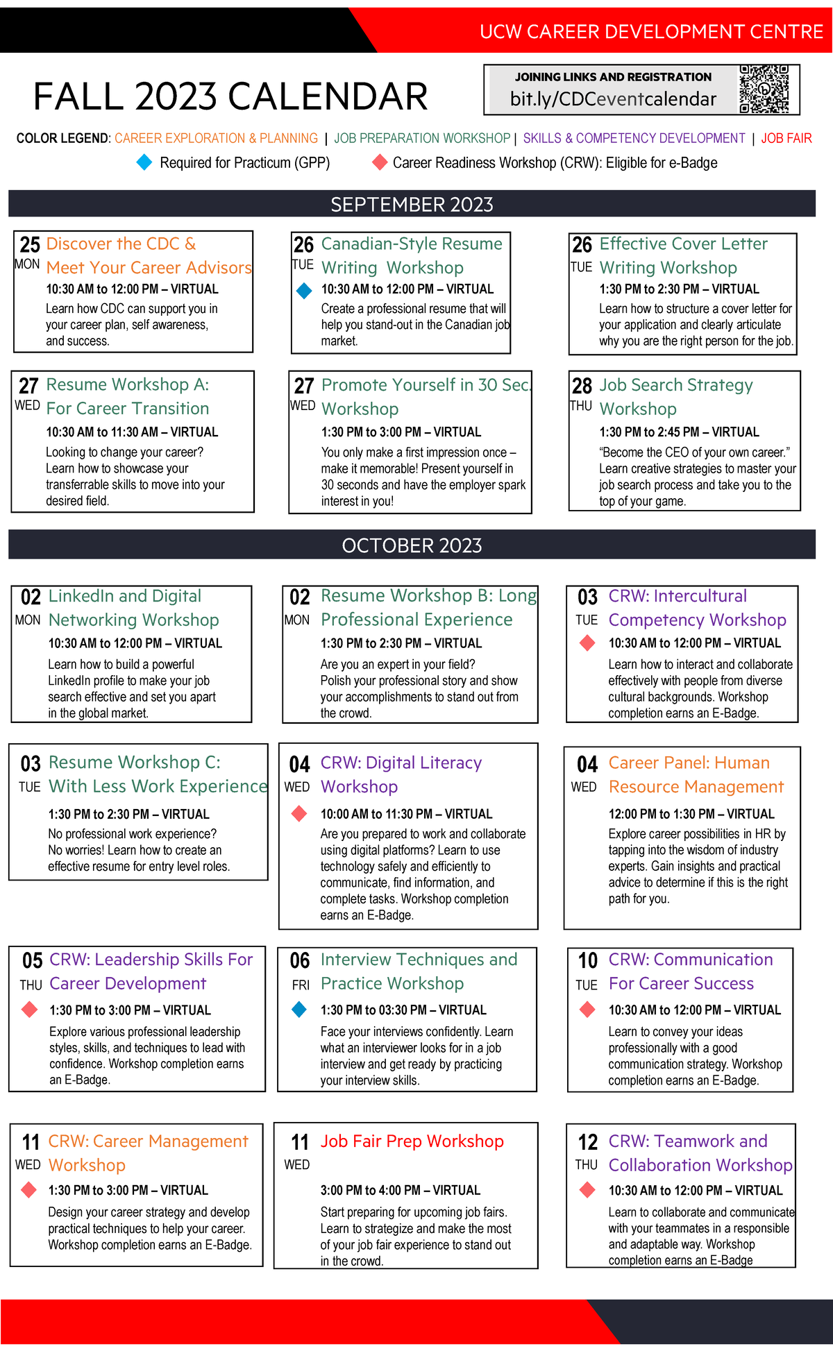 CDCEvent Calendar Fall 2023 Finalwith Links 1 - SEPTEMBER 2023 COLOR ...