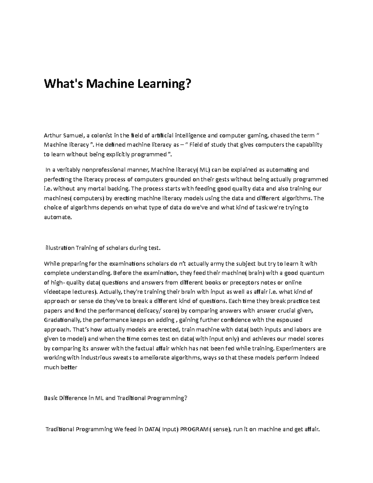 What's Machine Learning - What's Machine Learning? Arthur Samuel, a ...