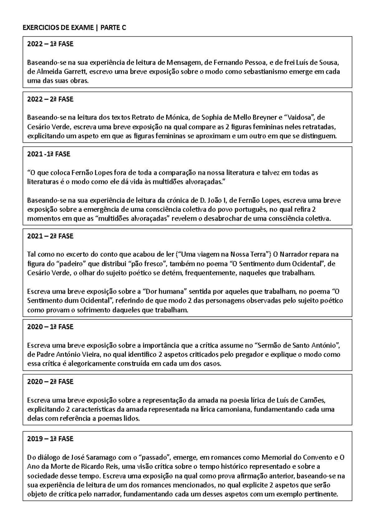 Parte C e Composição - EXERCICIOS DE EXAME | PARTE C 2022 – 1ª FASE ...