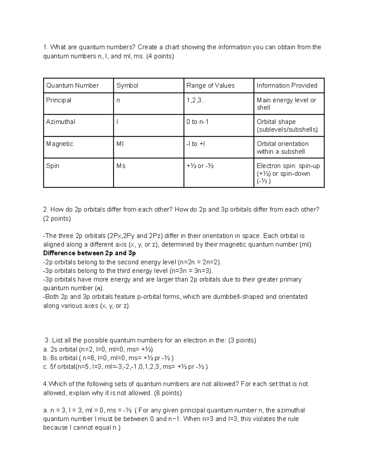 Lesson 2 - Quantum Numbers and Orbital Differences - What are quantum ...