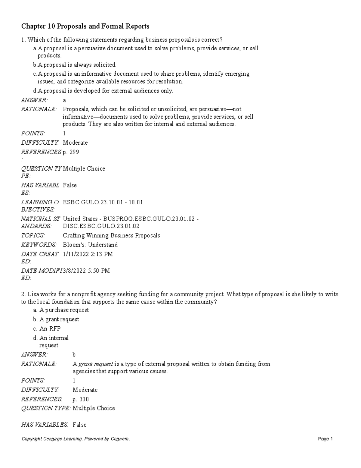 Chapter 10 Proposals And Formal Reports Chapter 10 Proposals And