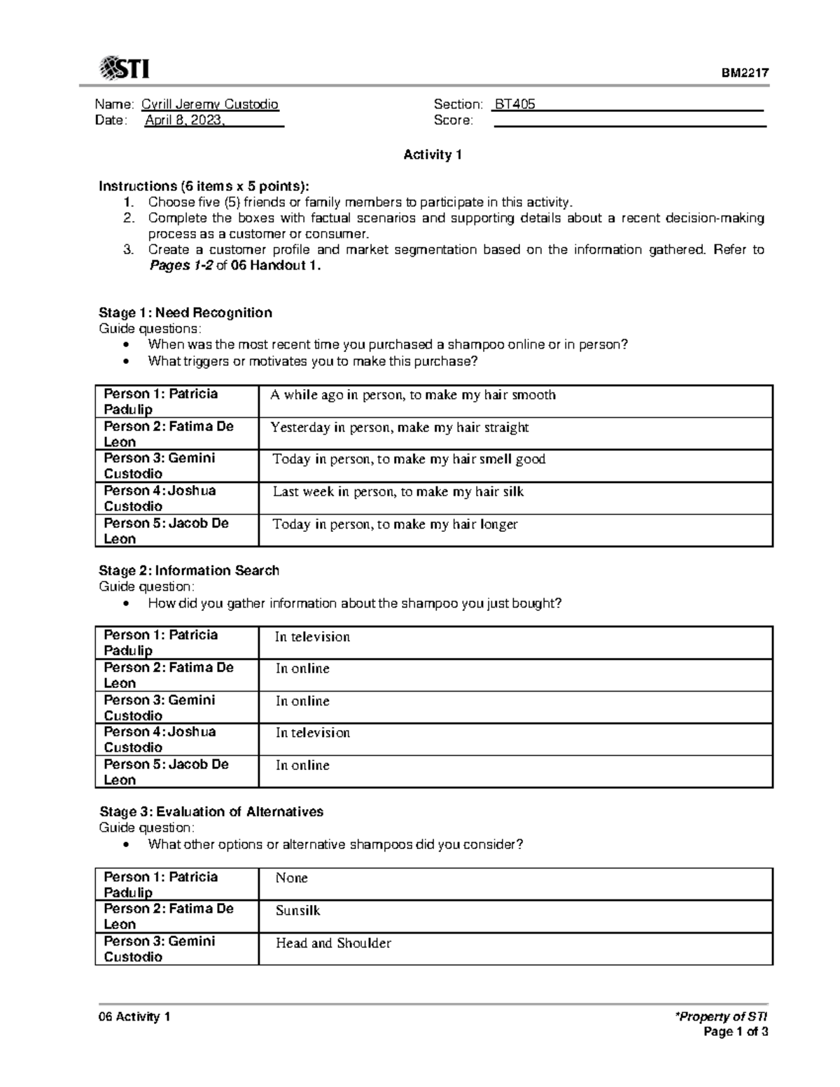 Custodio Jeremy 06 Activity 1 - 06 Activity 1 *Property of STI Name ...