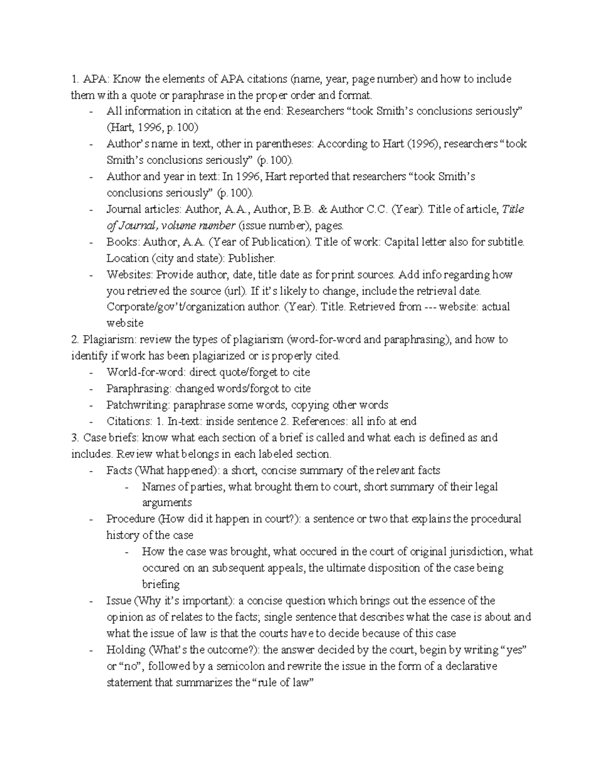 CRJU Midterm Study Guide - APA: Know the elements of APA citations ...