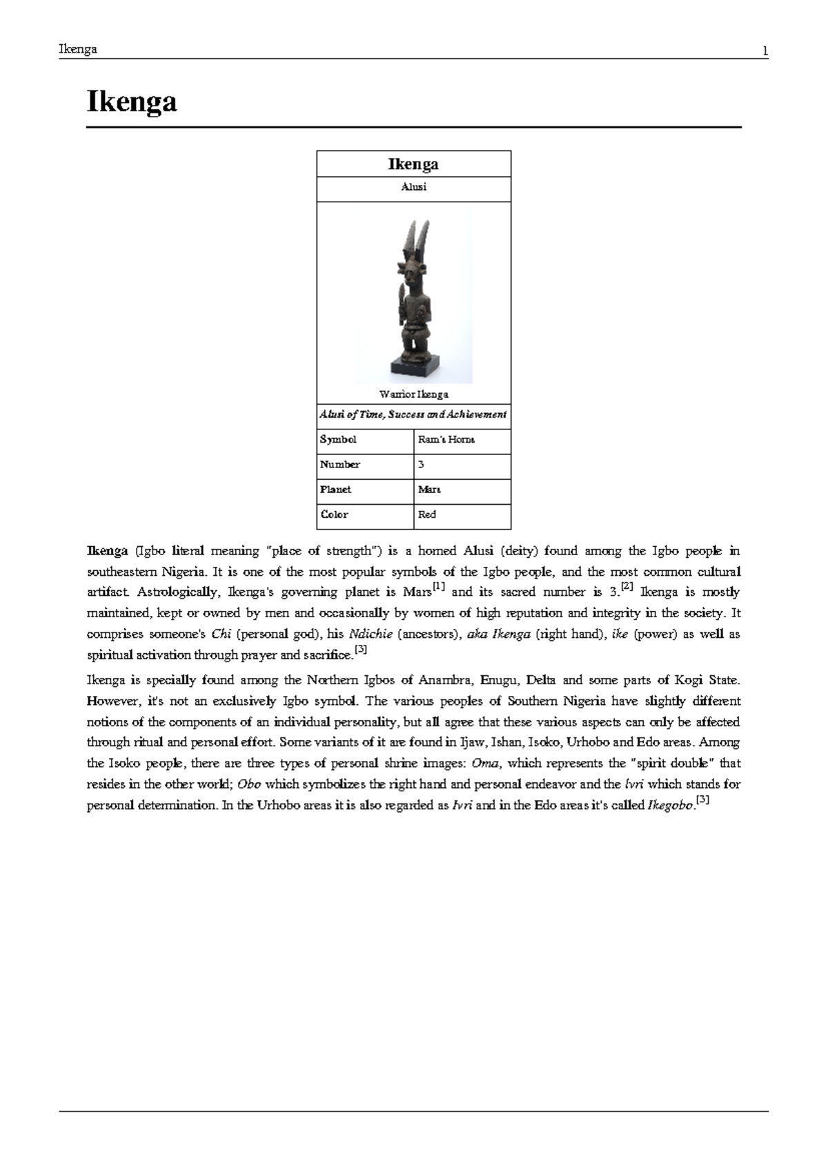 Ikenga General Notes - Nigerian Culture - Ikenga Ikenga Alusi Warrior ...