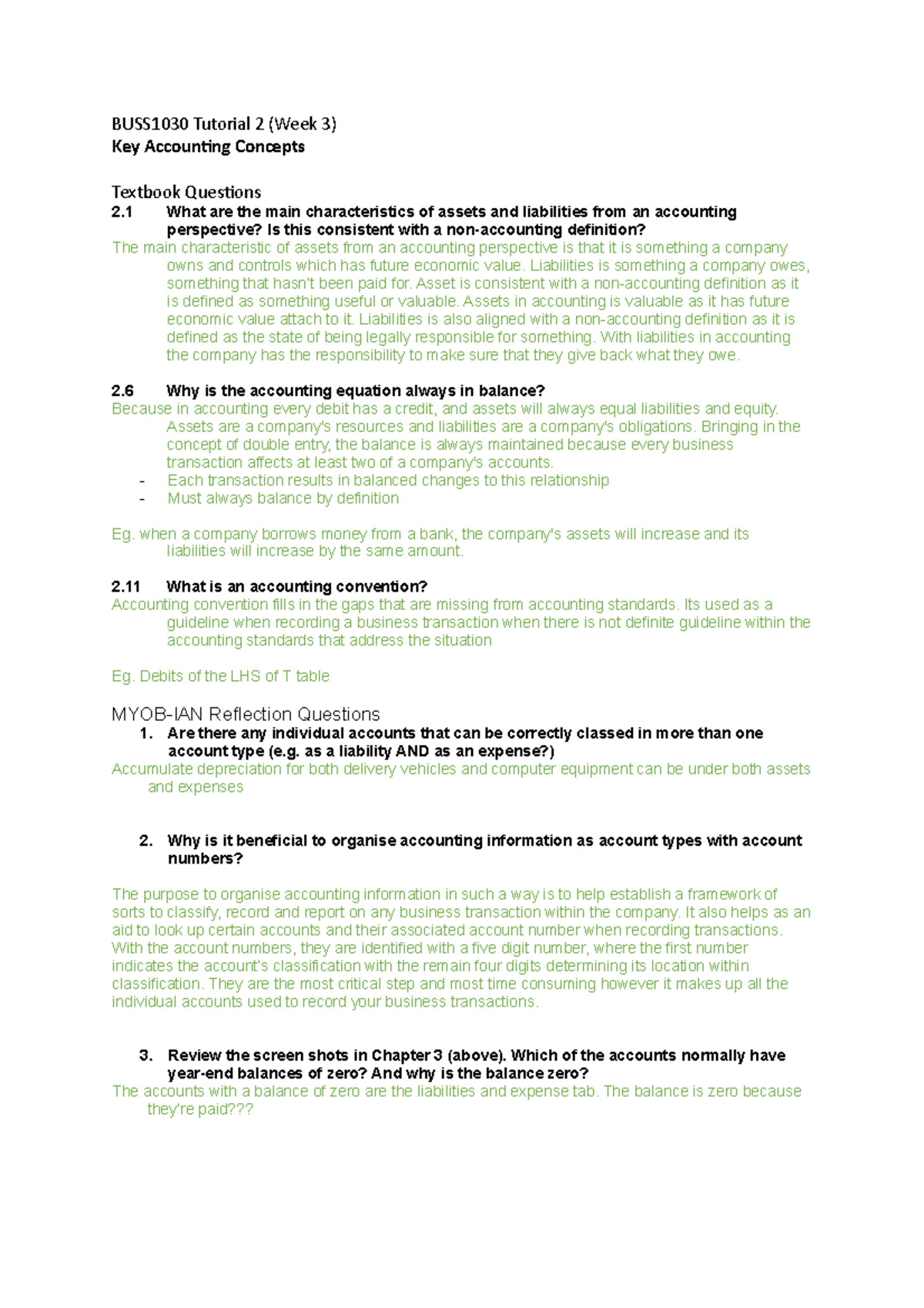 Economics practice materials and lecture notes - BUSS1030 Tutorial 2 ...