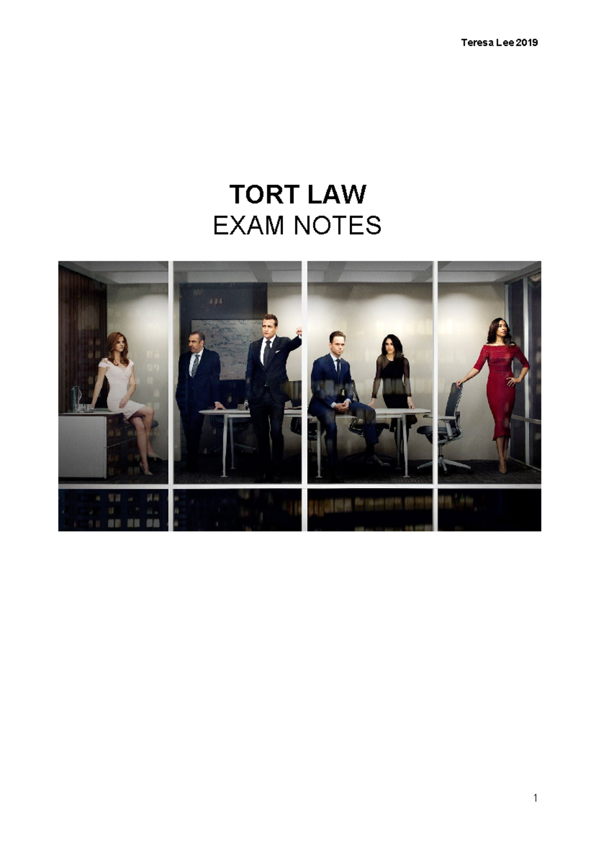 2019 notes - TORT LAW EXAM NOTES CONTENTS CONTENTS CONTENTS TORT LAW ...