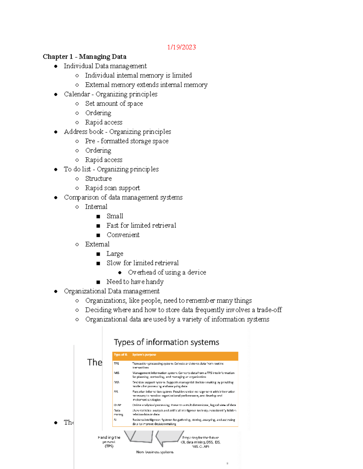 BT 333 Class Notes - 1/19/ Chapter 1 - Managing Data Individual Data ...