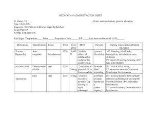 Med sheet N3L - MEDICATION ADMINISTRATION SHEET Pt. Name: S Notes: Plt ...