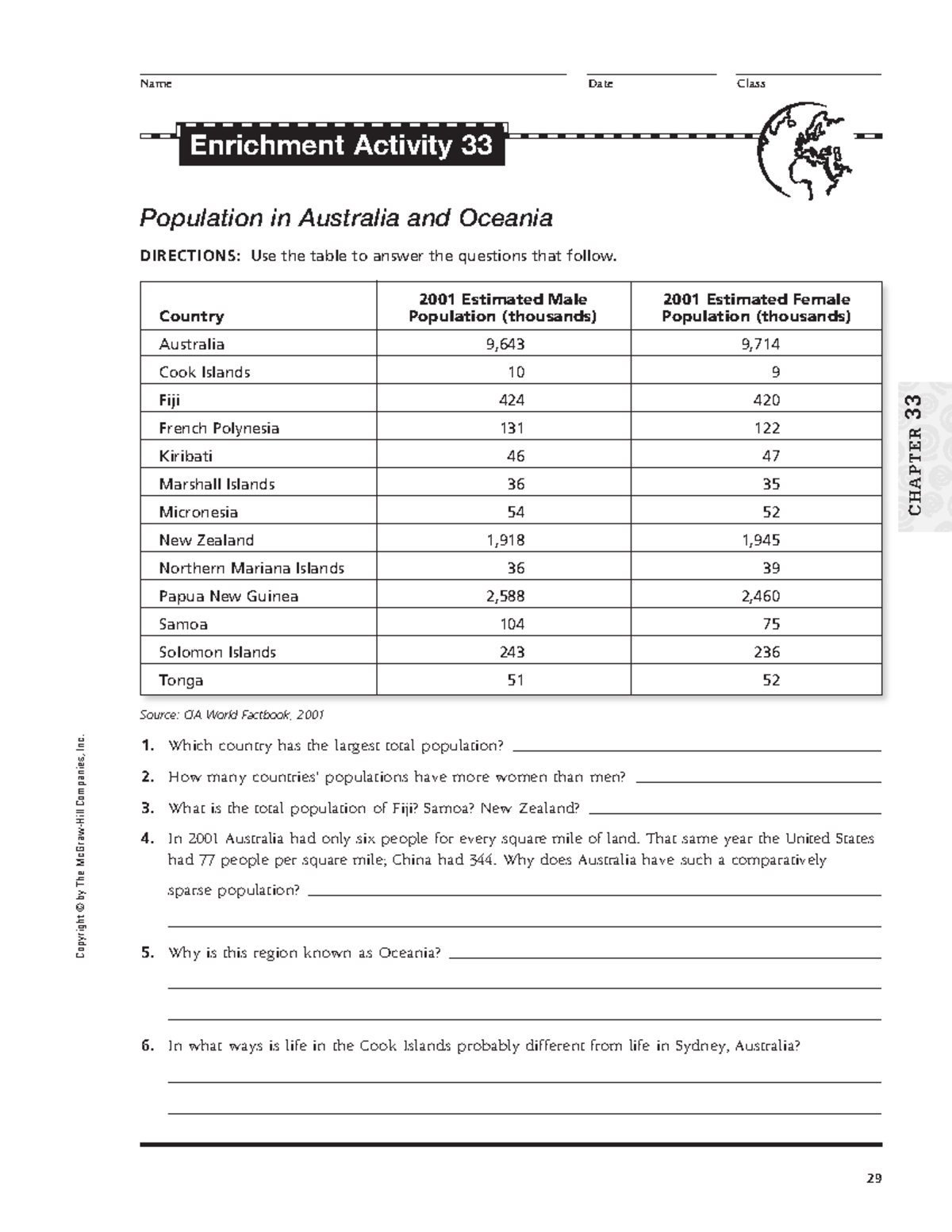 Enrichment 32 - Practice Handout - Copyright © by The McGraw-Hill ...