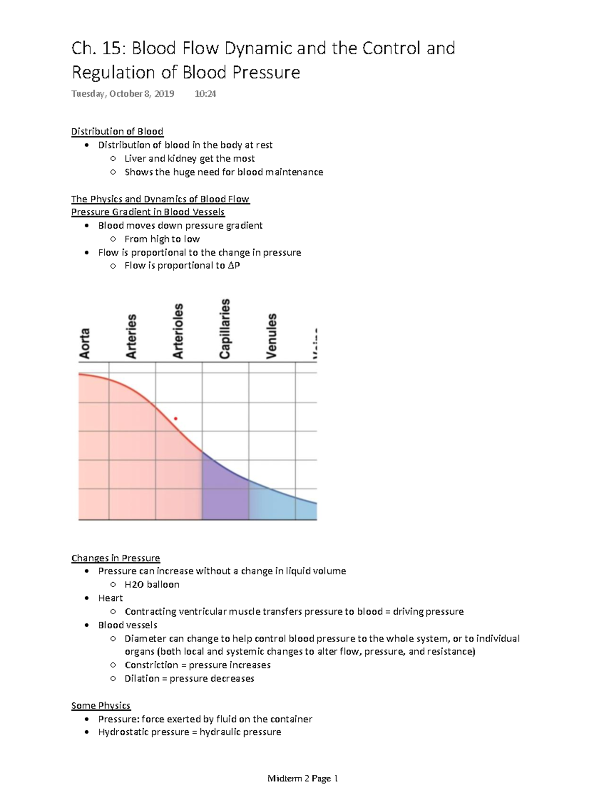Ch. 15 Blood Flow Dynamic and the Control and Regulation of Blood ...