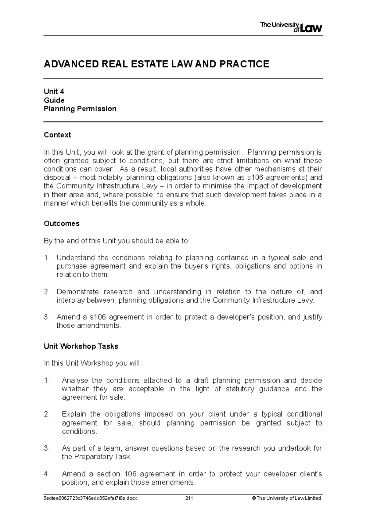 ADV RE WS4 - Advanced Real Estate Workshop notes - ADVANCED REAL ESTATE ...