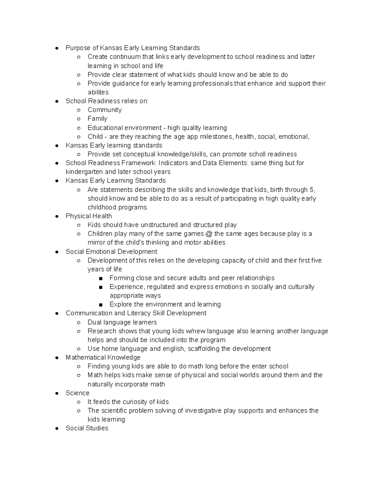 KS Early Learning - Summary - Purpose of Kansas Early Learning ...
