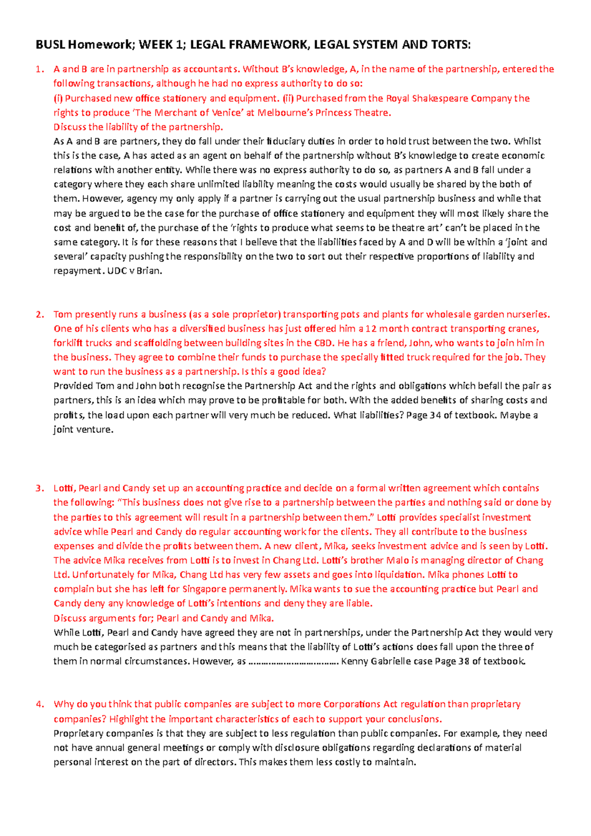 WEEK 4; HWK - Hwk - BUSL Homework; WEEK 1; LEGAL FRAMEWORK, LEGAL ...