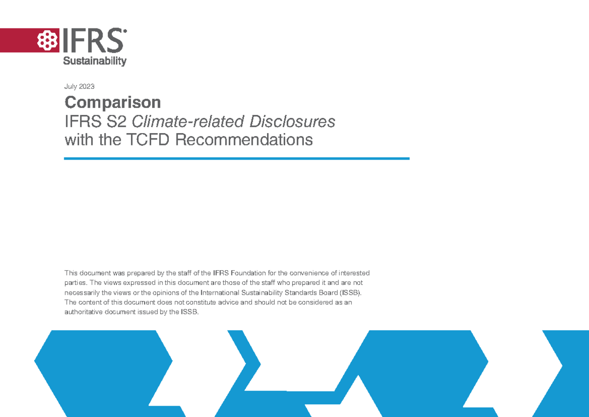 IFRS 2 and TCFD Comparisons - This document was prepared by the staff ...